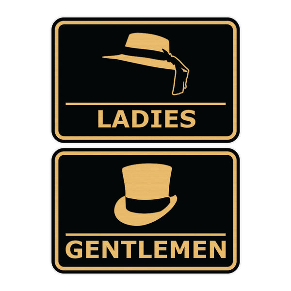 Classic Framed Ladies And Gentlemen Sign Set – Pacific Sign and Stamp