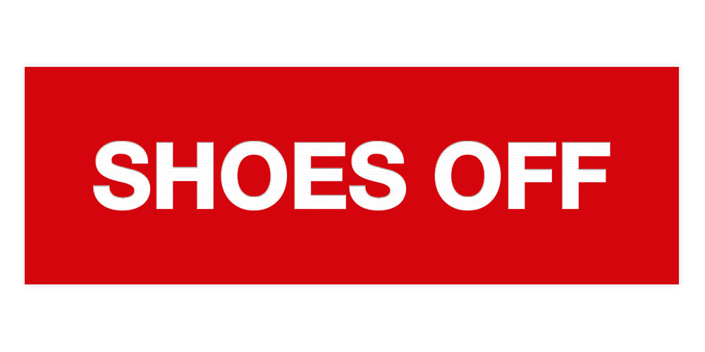 Basic Shoes Off Sign – Pacific Sign and Stamp