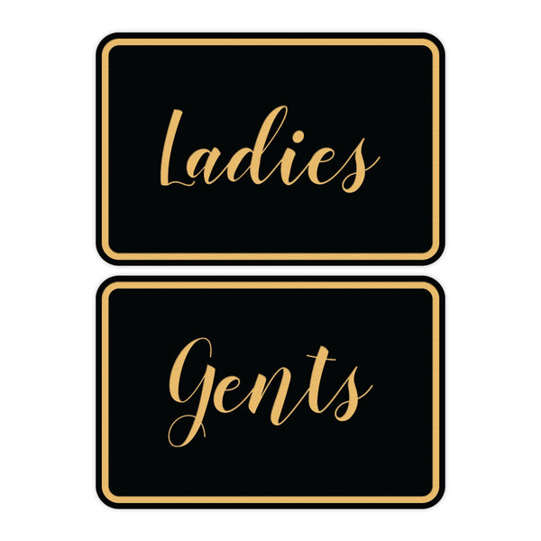 Classic Framed Ladies And Gents Sign Set – Pacific Sign and Stamp