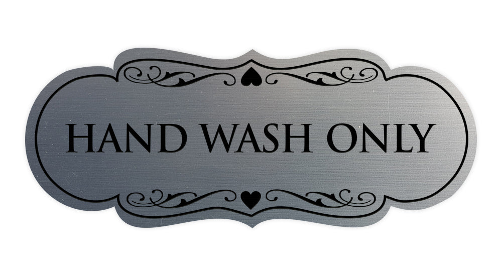 Designer Hand Wash Only Sign – Pacific Sign and Stamp