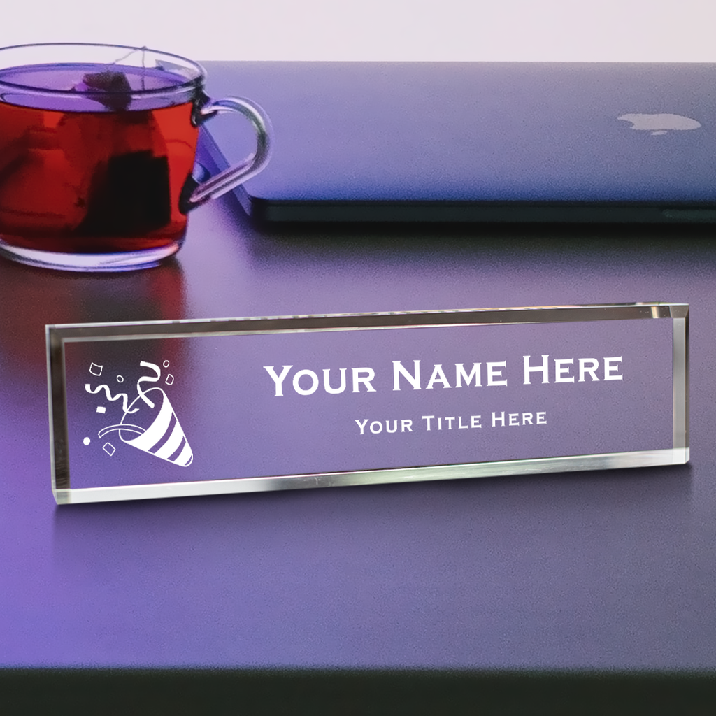 Graduation Hat Themed, Personalized Acrylic Desk Sign (2 x 10 ...