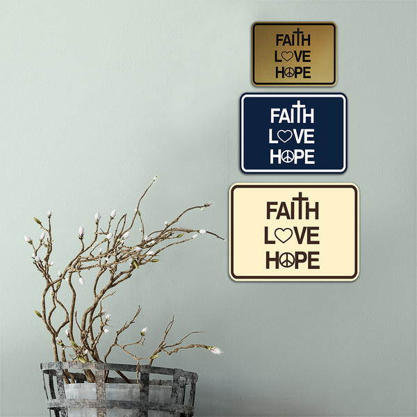 Classic Framed Faith Love Hope Wall or Door Sign – Pacific Sign and Stamp
