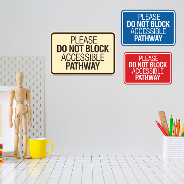 Signs ByLITA Classic Framed Please Do Not Block Accessible Pathway Wal ...
