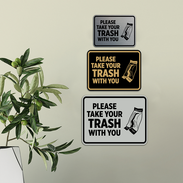 Signs ByLITA Classic Framed Please Take Your Trash With You Wall or Do ...
