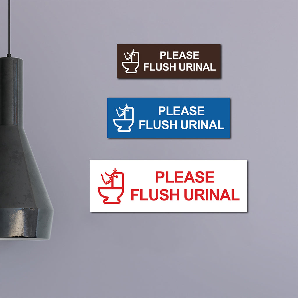 Basic Please Flush Urinal Wall or Door Sign – Pacific Sign and Stamp