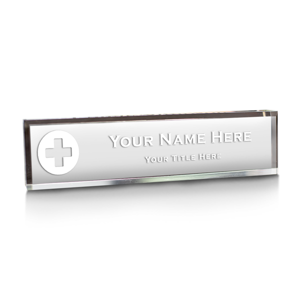 Doctor Themed, Medical Cross, Personalized Acrylic Desk Sign for Docto ...