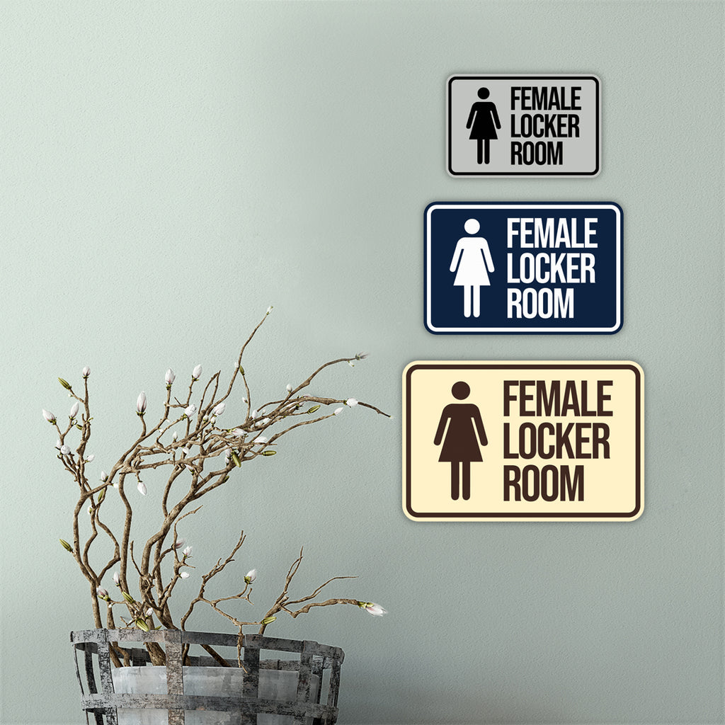 Classic Framed Female Locker Room Wall or Door Sign – Pacific Sign and ...