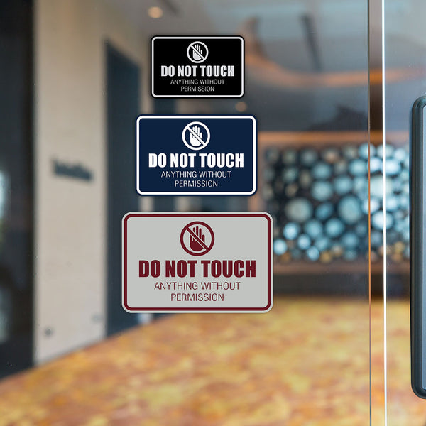 Signs ByLITA Classic Framed Do Not Touch Anything without permission D ...
