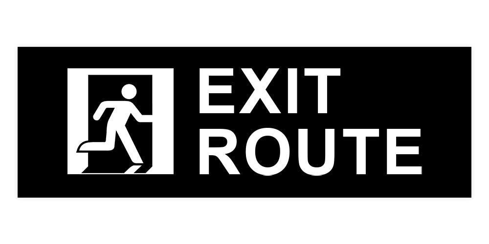 Basic Exit Route Wall or Door Sign – Pacific Sign and Stamp