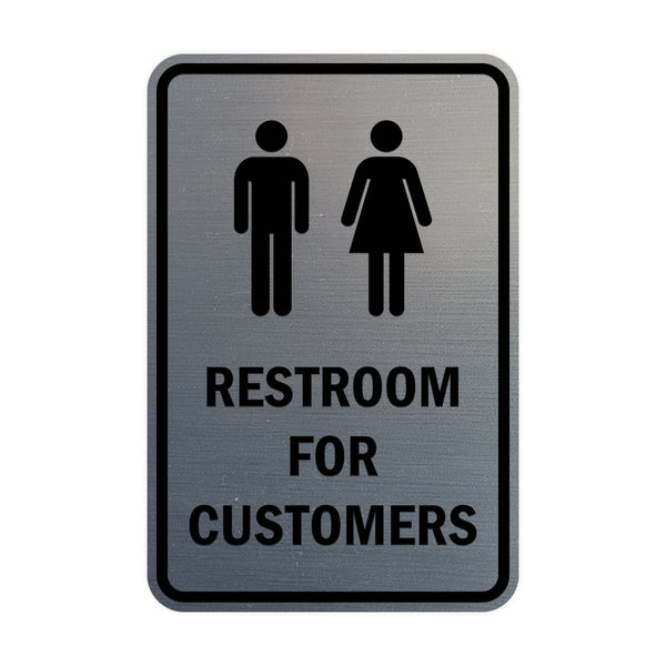 Portrait Round Restroom For Customers Sign – Pacific Sign and Stamp