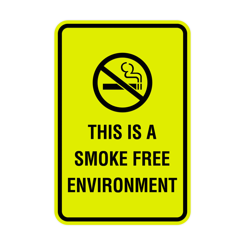 Portrait Round This Is A Smoke Free Environment Sign – Pacific Sign and ...