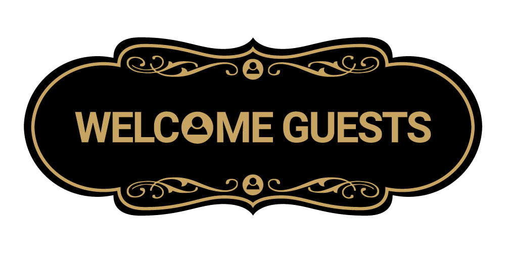 Designer Welcome Guests Wall or Door Sign – Pacific Sign and Stamp