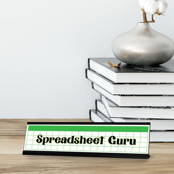 Spreadsheet Guru Designer Series Desk Sign, Novelty Nameplate (2 x 8 ...