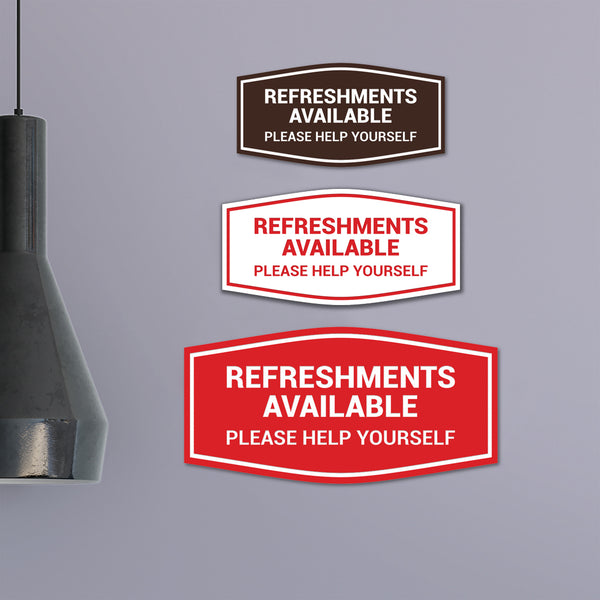 Fancy Refreshments Available Please Help Yourself Wall or Door Sign ...