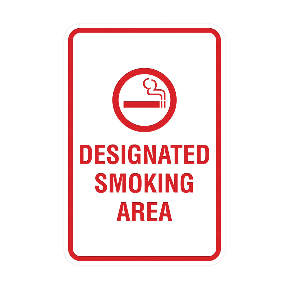 Portrait Round Designated Smoking Area Sign – Pacific Sign and Stamp