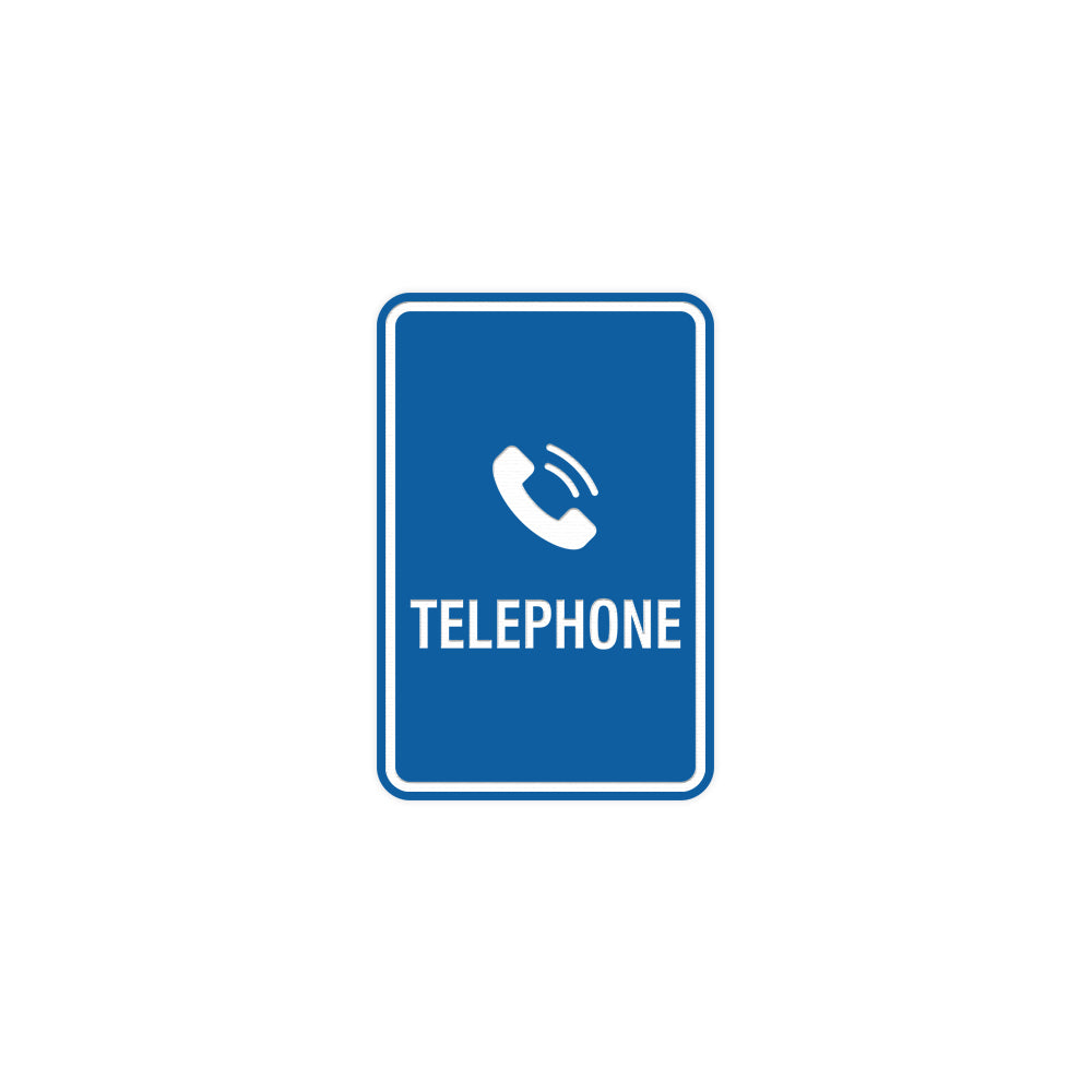 Portrait Round Telephone Sign With Adhesive Tape – Pacific Sign and Stamp