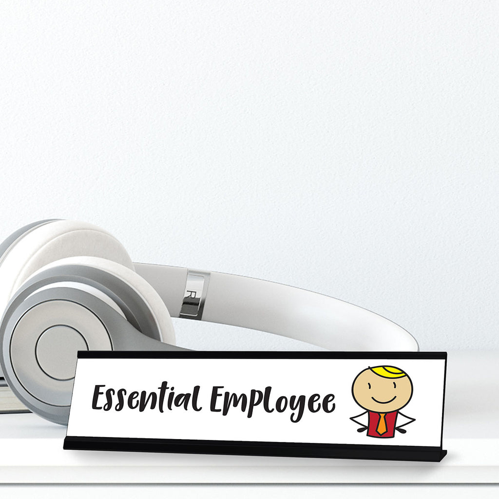 Essential Employee Stick People Desk Sign, Novelty Nameplate (2 x 8 ...