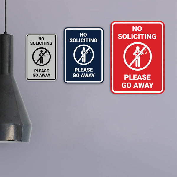 Portrait Round No Soliciting Please Go Away Wall or Door Sign – Pacific ...
