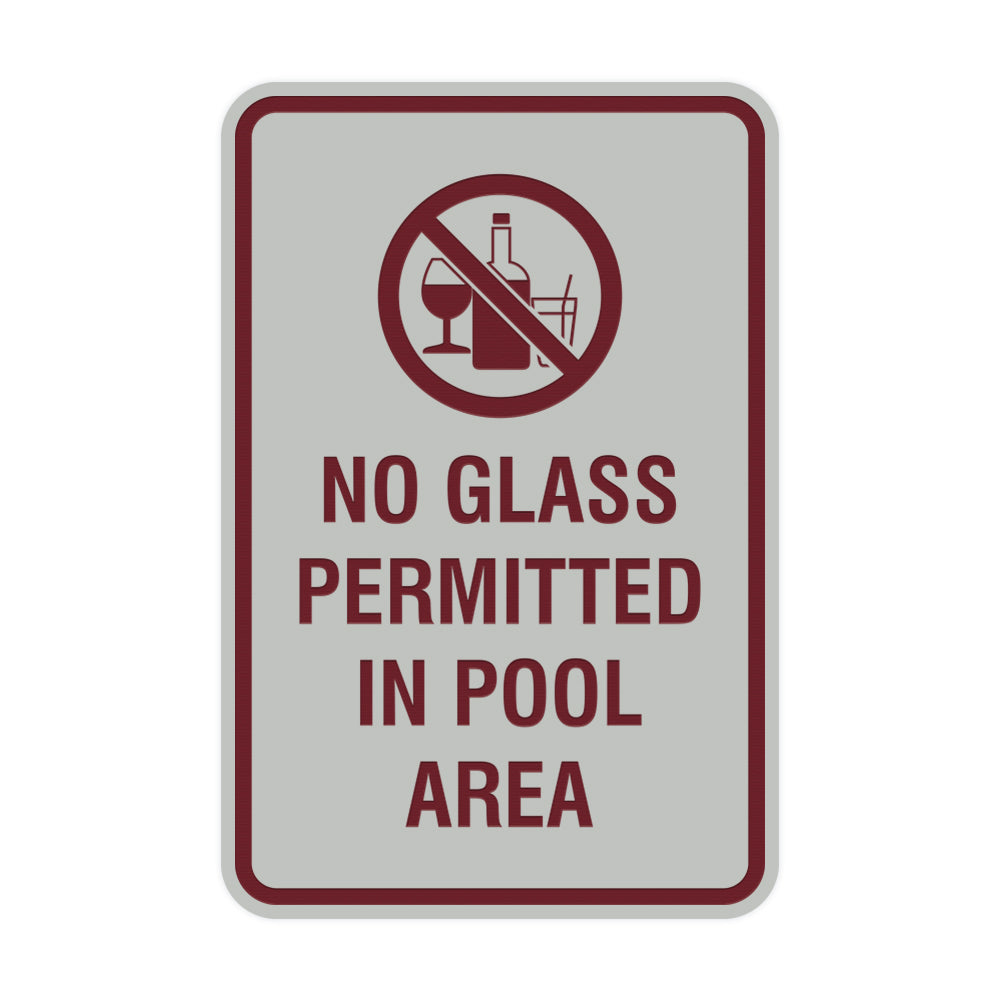 Portrait Round No Glass Permitted In Pool Area Sign – Pacific Sign and ...