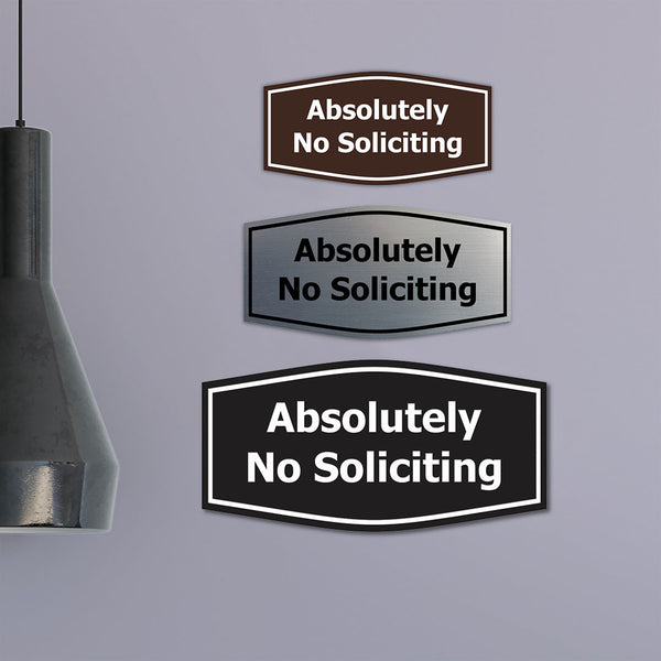 Fancy Absolutely No Soliciting Wall or Door Sign – Pacific Sign and Stamp