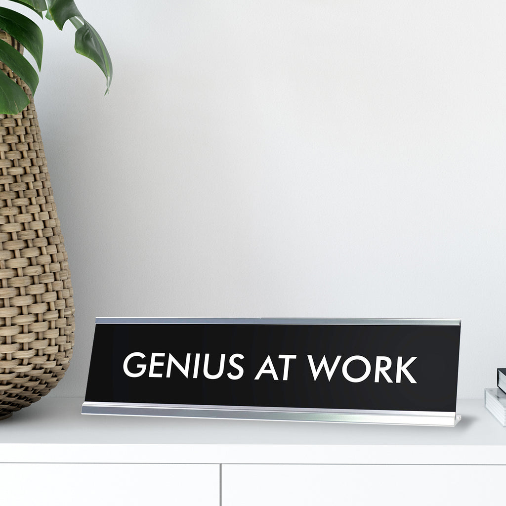 GENIUS AT WORK Novelty Desk Sign – Pacific Sign and Stamp