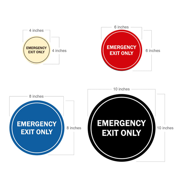 Circle Emergency Exit Only Sign – Pacific Sign and Stamp