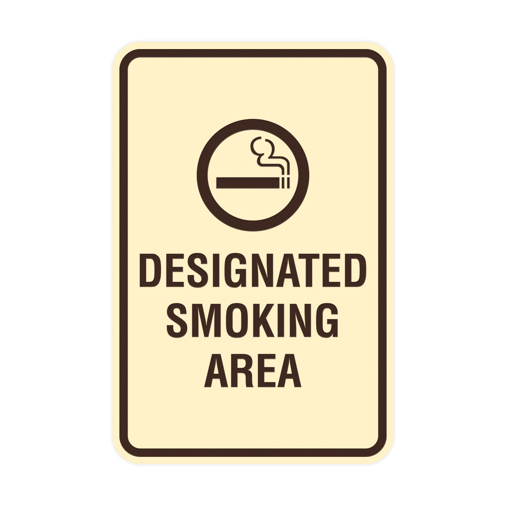 Portrait Round Designated Smoking Area Sign – Pacific Sign and Stamp