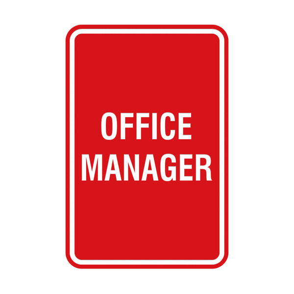 Portrait Round Office Manager Sign – Pacific Sign and Stamp