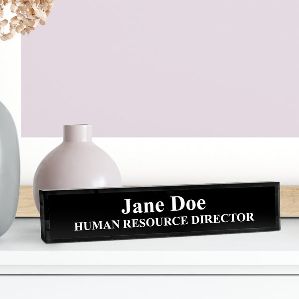 Black Acrylic Desk Sign – Pacific Sign and Stamp