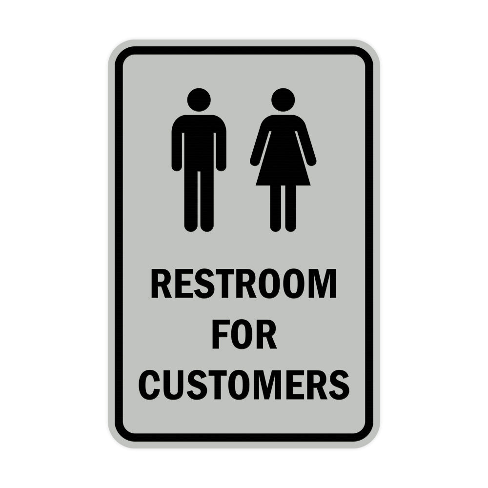 Portrait Round Restroom For Customers Sign – Pacific Sign and Stamp