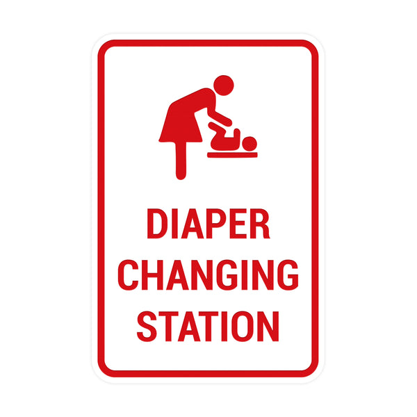 Portrait Round Diaper Changing Station Sign – Pacific Sign and Stamp
