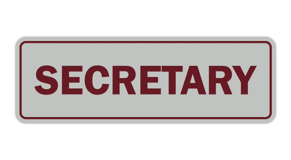 Signs ByLITA Standard Secretary Sign – Pacific Sign and Stamp