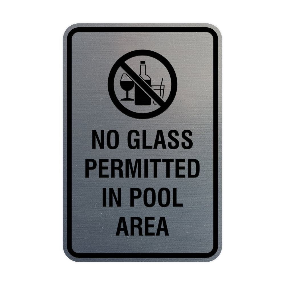 Portrait Round No Glass Permitted In Pool Area Sign – Pacific Sign and ...