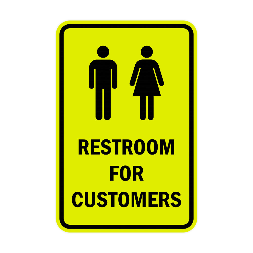 Portrait Round Restroom For Customers Sign – Pacific Sign and Stamp