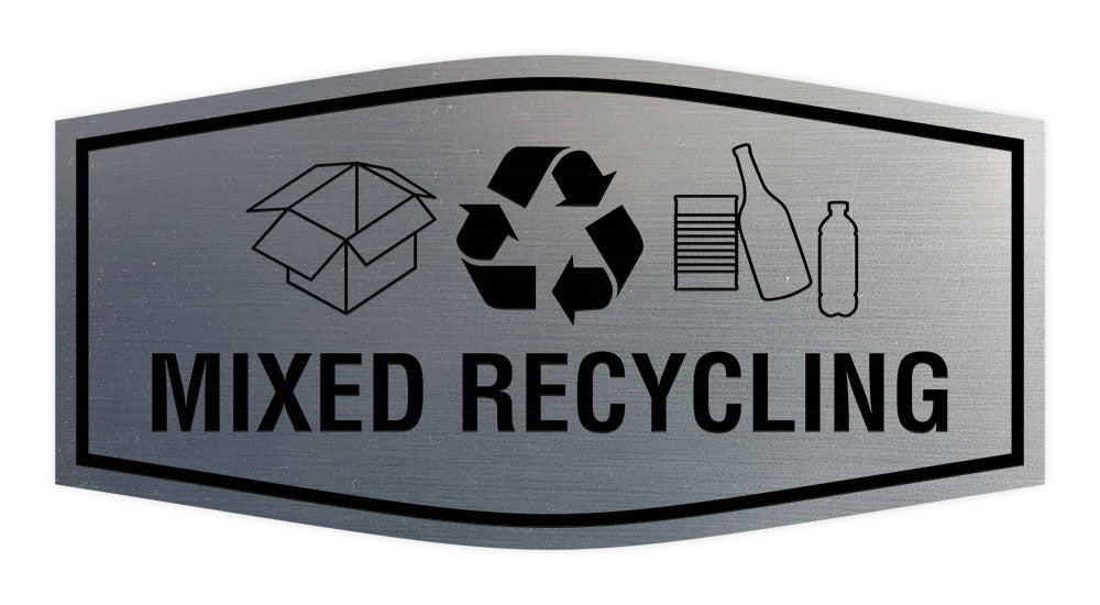 Fancy Mixed Recycling Wall or Door Sign – Pacific Sign and Stamp