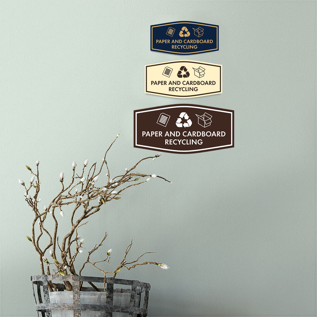 Fancy Paper and Cardboard Recycling Wall or Door Sign – Pacific Sign ...