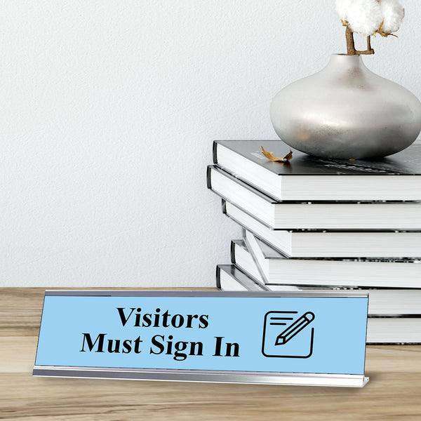 Visitors Must Sign In, Guest Reception Desk Sign (2 x 8") – Pacific ...