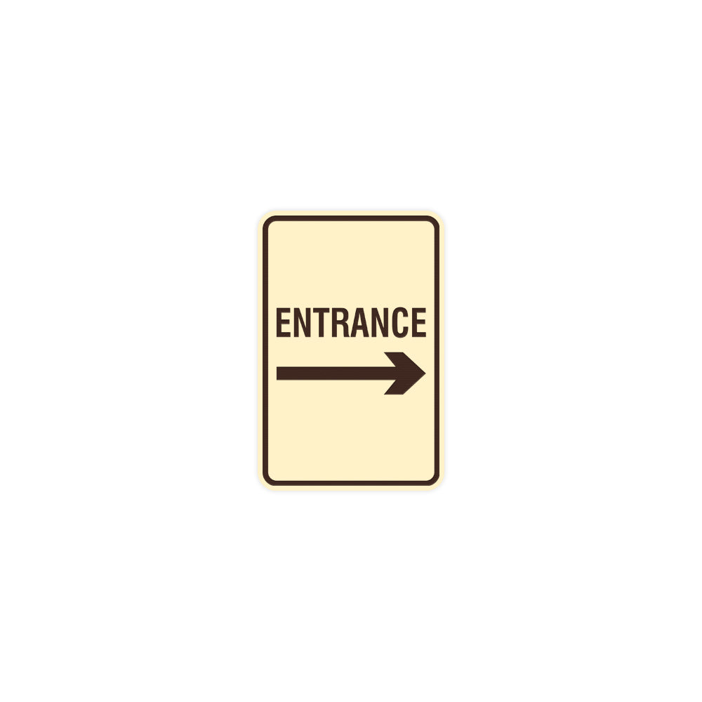 Portrait Round Entrance Right Arrow Sign – Pacific Sign and Stamp