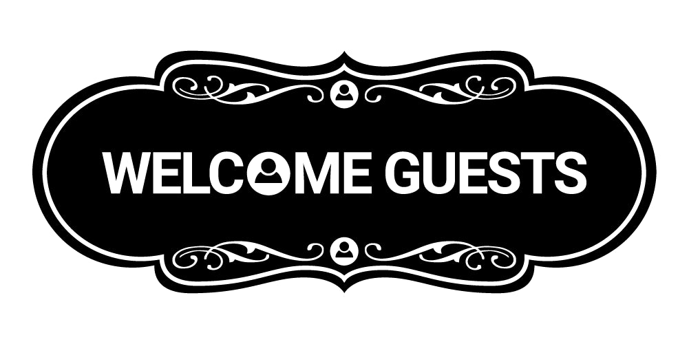Designer Welcome Guests Wall or Door Sign – Pacific Sign and Stamp